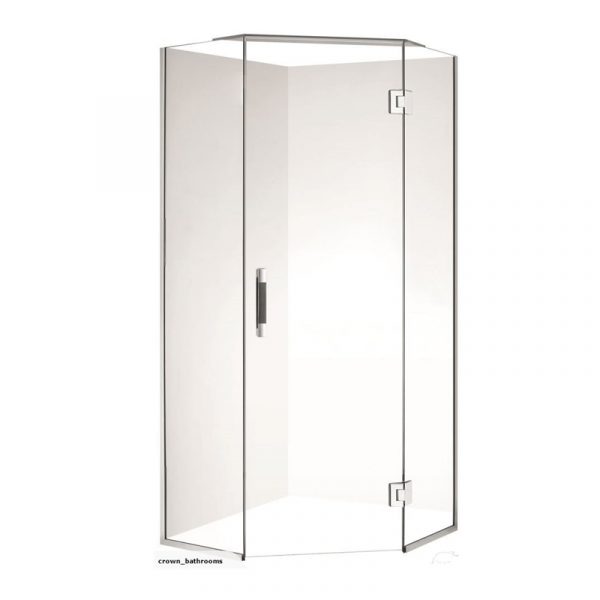 Arthur 900X900 Frameless Angle Corner Shower – Matt Black | Crown Bathrooms