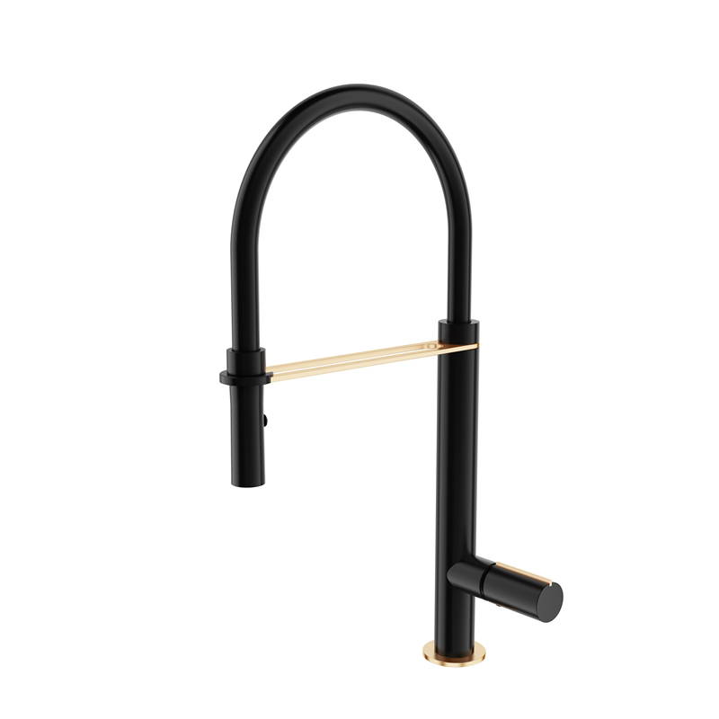Wanaka Round Handle Sink Mixer Black | Crown Bathrooms