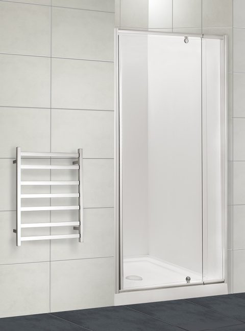 Milford 900X900 Alcove Pivot Door Square Shower in Chrome | Crown Bathrooms